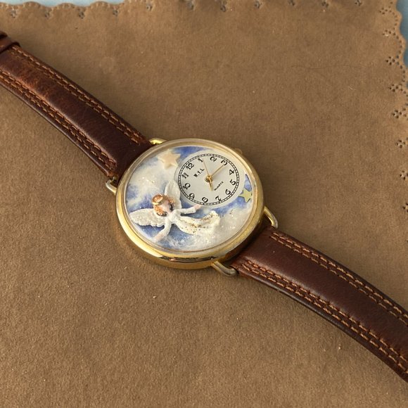 Whimsical Watches | Accessories | Vintage Wyl Angel Theme Gold Tone ...